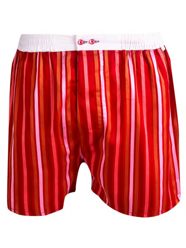 Caleçon rouge à rayures en coton