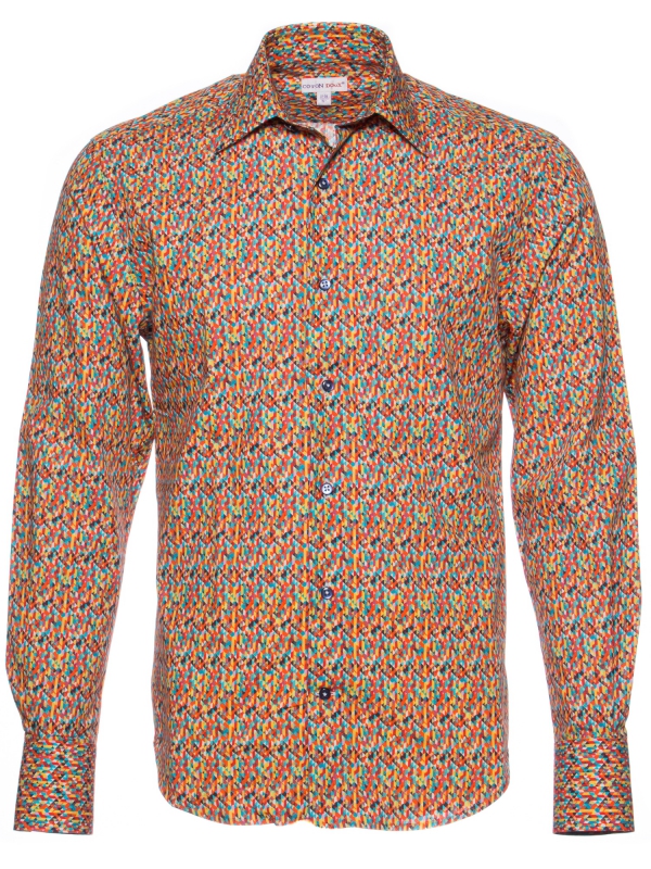 Men's regular shirt with geometrical shape print