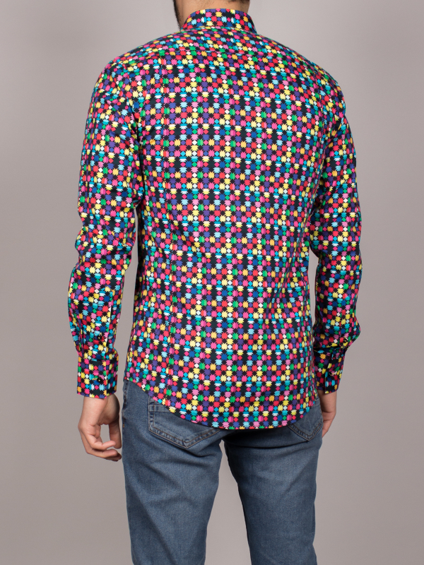 Chemise multicolore ajustée