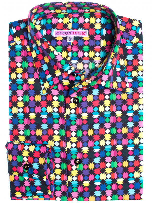 Chemise multicolore ajustée