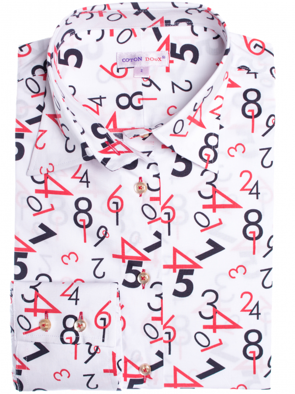 Women's fitted shirt with number print