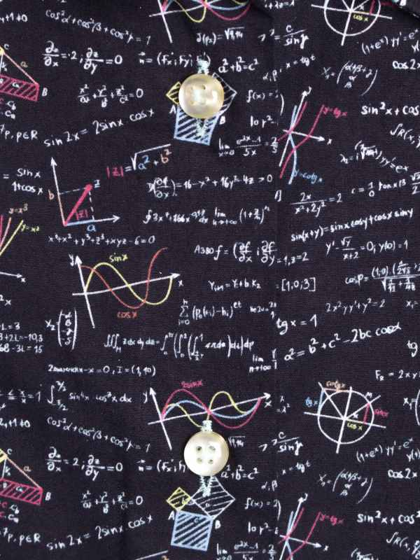 Women's fitted shirt with mathematical formulas print