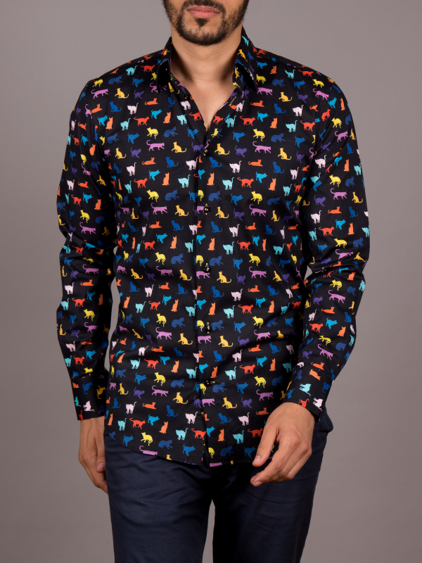 Chemise chats ajustée