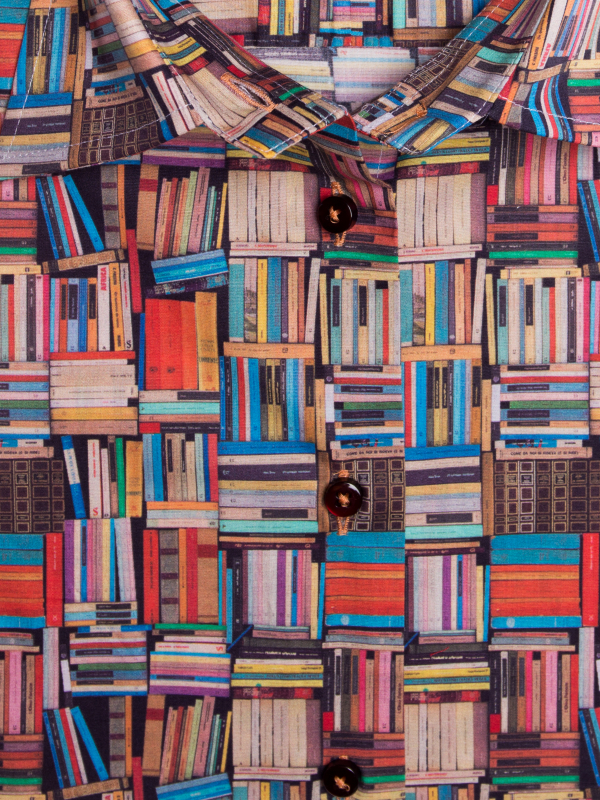 Women's fitted shirt with book print